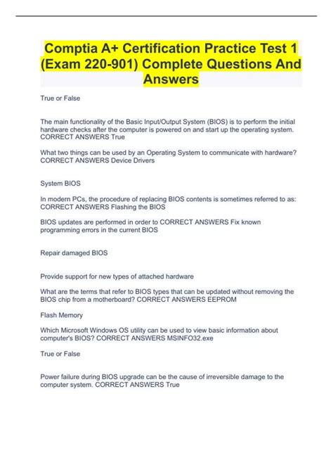 Comptia A Certification Practice Test 1 Exam 220 901 Complete