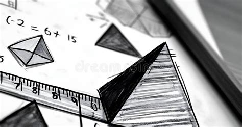 Wooden Pencil Pencil Drawing Ai Close Upgenerated Math Pyramid Stock