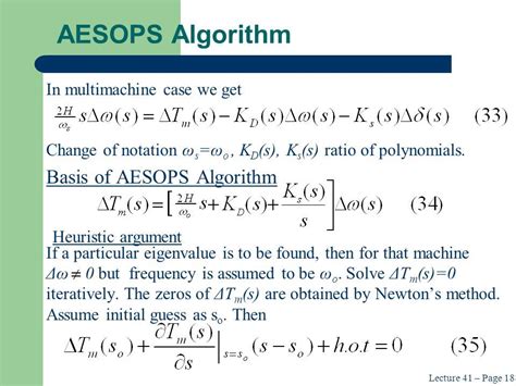 Lecture 41 Selective Eigenvalue Analysis In Power Systems Professor Ma