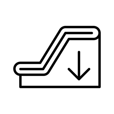 Escalator Down Icon Black And White Sign Vector Art At Vecteezy