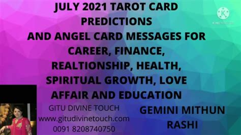 Gemini Mithun July Tarot Card Reading Predictions And Angel