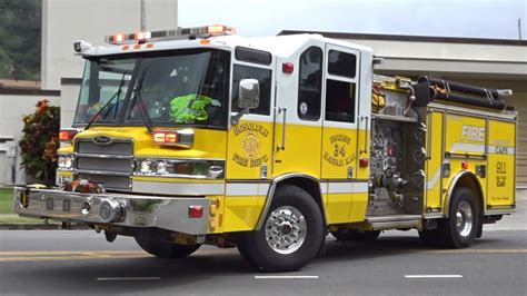 Honolulu Fire Dept Engine 34 Responding Youtube