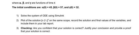 Solved B Solving A System Of ODE Using Simulink Given The Chegg