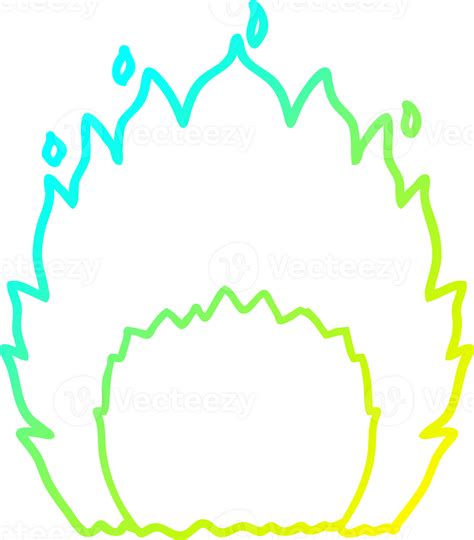 Cold Gradient Line Drawing Cartoon Fire 44960012 Png