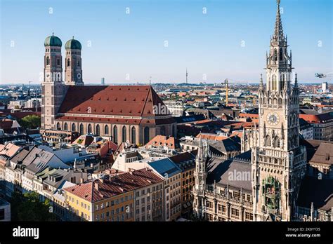 View Of The Neues Rathaus Munichs City Hall On Marienplatz And The