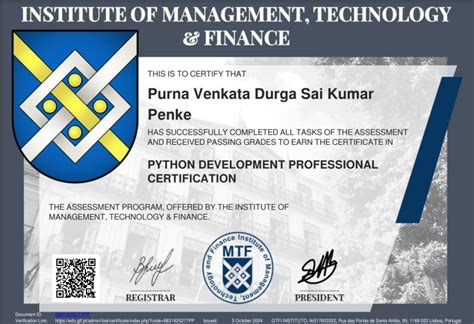 Sai Kumar Penke On Linkedin Pythondevelopment Pythoncertification