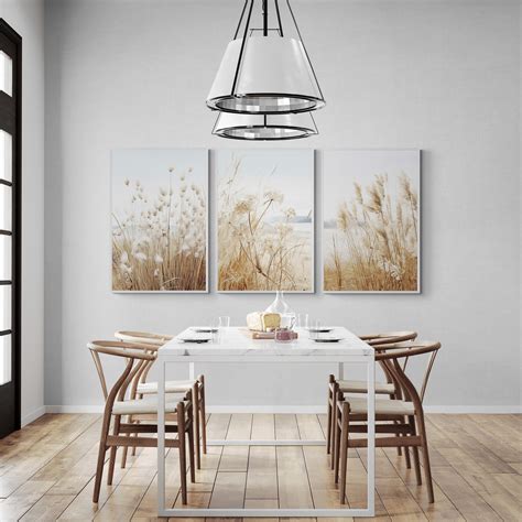 Neutral Coastal Grass Wall Art Collection Luminooneart