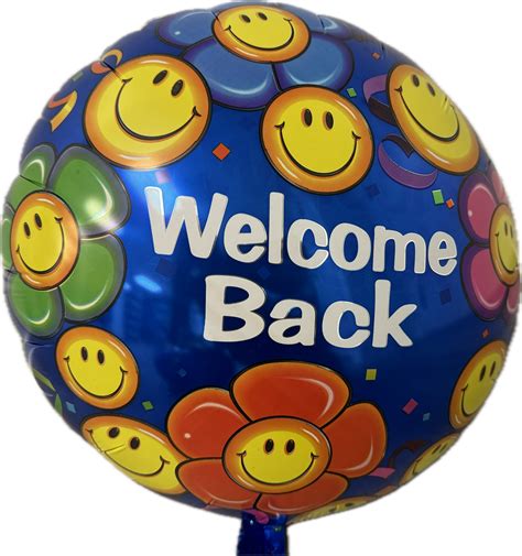 17 Inch Welcome Back Flowers Smiles — Balloon World Orlando