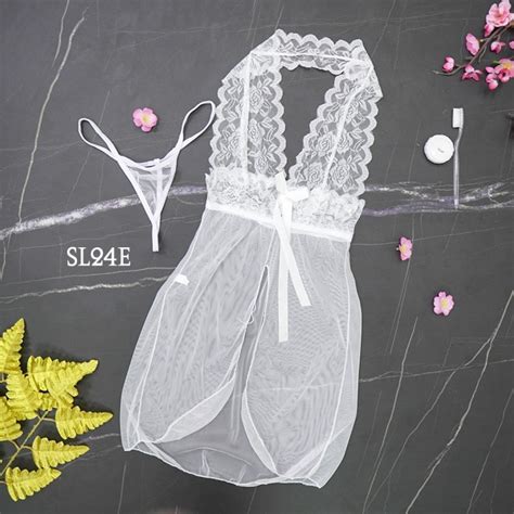 PUTIH Sexy LINGERIE Quality SLEEP WEAR LACE White SLEEP WEAR LACE Clothes SL24 Shopee Malaysia