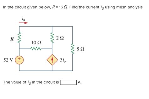 Solved In the circuit given below R 16Ω Find the current Chegg
