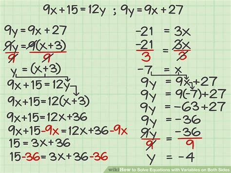 How To Solve Equations With Variables On Both Sides Steps