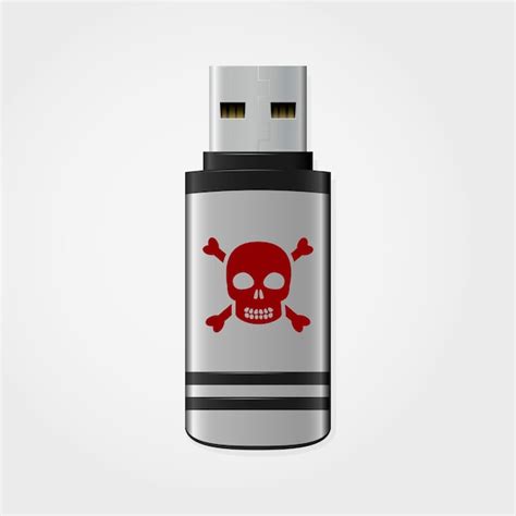Usb 플래시 드라이브에 감염된 맬웨어 프리미엄 벡터
