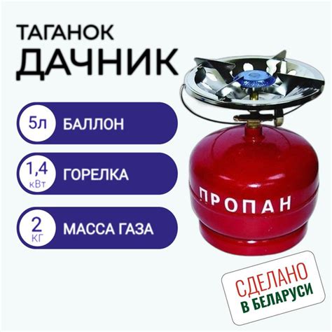 Таганок "ДачникН1"(комплект туристический: баллон НОВЫЙ пустой 5л ...