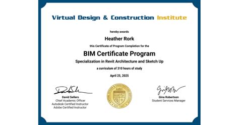 Bim Certificate Program • Heather Rork • Virtual Design And Construction