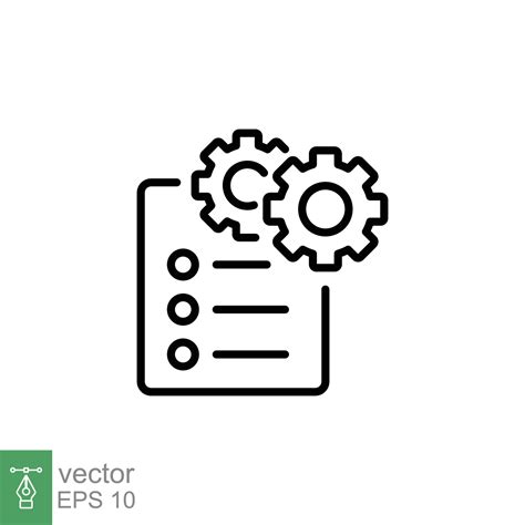 atributos icono sencillo contorno estilo atributo documento engranaje éxito tecnología