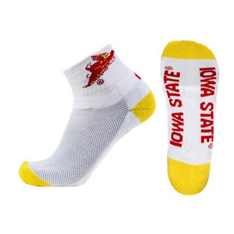 Iowa State Cyclones White Quarter Yellow Heel Toe Sock Donegal Bay