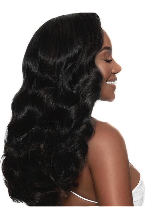 Esiwonhair Body Wave 4x4 Lace Front Wigs For Black Women Brazilian