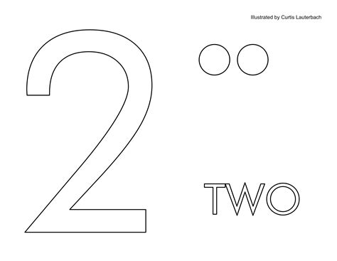 Number Two Coloring Page Coloring Pages Learn To Count Coloring Books