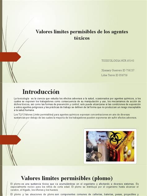 Act 4 Valores Limites Permisibles De Los Agentes Tóxicos Pdf