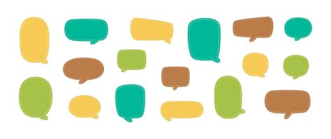 Blank Cute Speech Bubble With Dashed Line Simple Flat Scrapbook