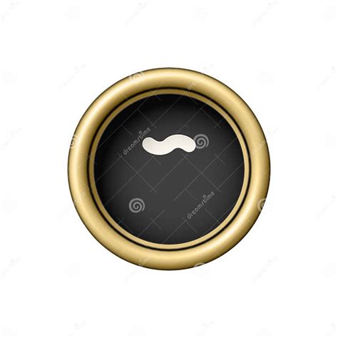Tilde Symbol Vintage Golden Typewriter Button Stock Vector
