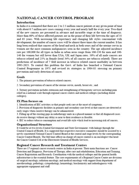 National Cancer Control Program 1 Pdf