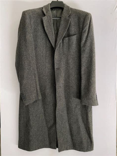 Sobretudo Masculino de Tweed lã Cinza Casaco Masculino Raffer Usado enjoei