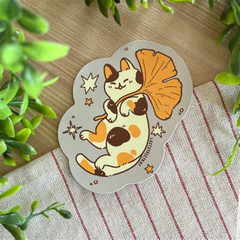 Ginkgo Calico Cat Vinyl Sticker