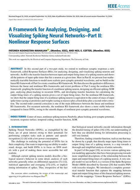 Pdf A Framework For Analyzing Designing And Visualizing Spiking