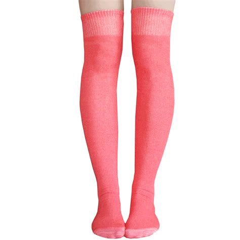 Coral Thigh Highs