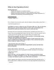 L GRQs How Populations Evolve I Docx GRQs For How Populations Evolve I Reading Objectives