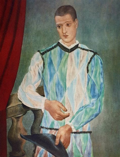 Pablo Picasso Harlequin 1917 Hand Signed Lithograph Etsy
