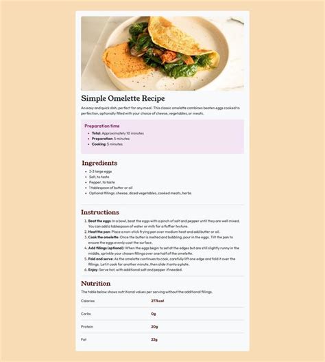 Frontend Mentor Omelette Recipe Page Coding Challenge Solution