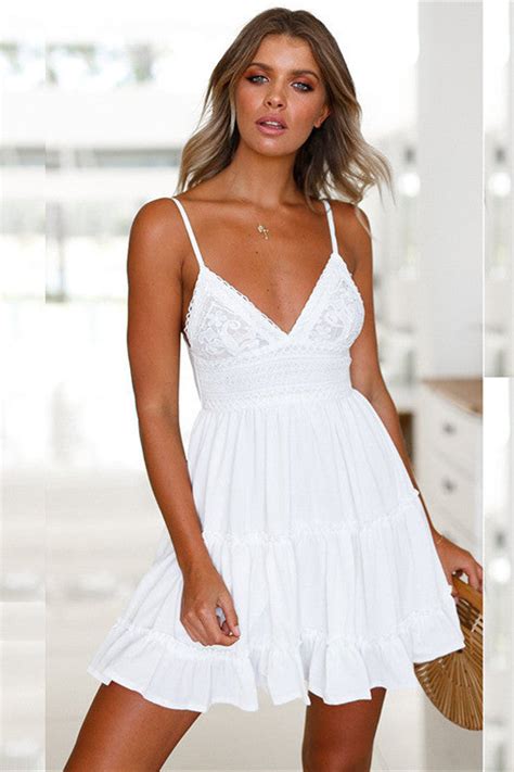Sexy Short White Summer Dress Beach Dress Fancyvestido