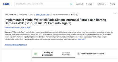 Implementasi Model Waterfall Pada Sistem Informasi Persediaan Barang Implementasi Model Waterfall Pada Sistem Informasi Persediaan Barang