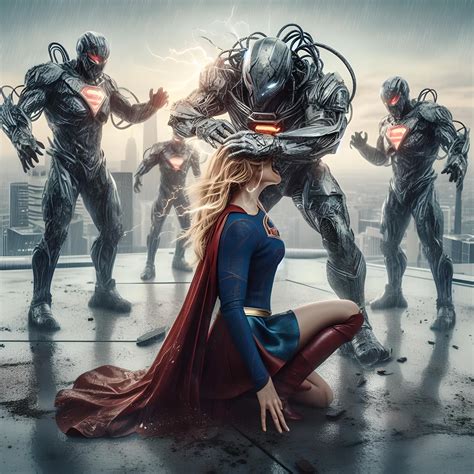 0206 Supergirl Rooftop Torture Blue Costtume By Anoyranoyranoyr On