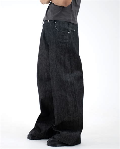 Menes Okayama Raw Selvedge Baggy Jeans Black