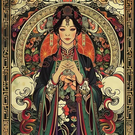 Premium Photo A Painting Of A Woman Holding A Bird In Her Hands