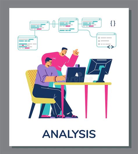 Program Analysis Poster Template Flat Vector Illustration Stock