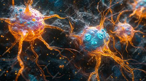 Microscopic Anatomy Diagram Of Nerve Cells Showing Dendrites Axons
