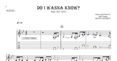 Do I Wanna Know Notes And Tablature For Guitar Guitar Part PlayYourNotes
