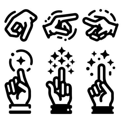 Finger Snapping Icon Set Hand Finger Snap Easy Vector Symbol In A Black