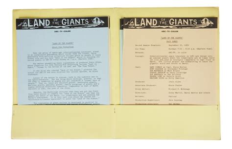 Irwin Allen Land Of The Giants Production And Publicity Materials