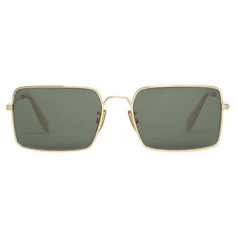 Céline Metal Frame 18 Sunglasses In Metal Gold Green Sunglasses