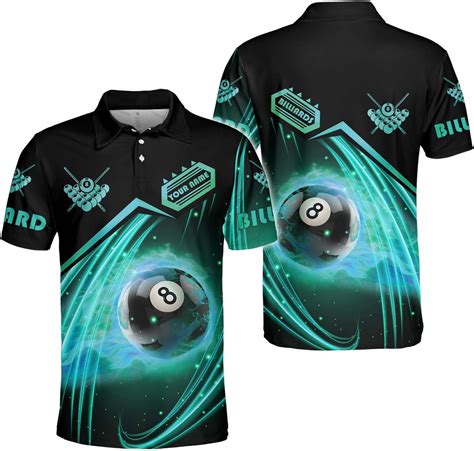 Custom Billiard Polo Shirts For Men Women Personalized Name Team 8 Ball