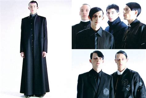 Raf Simons Black Wool Full Length Button Up Priest Coat Confusion Aw
