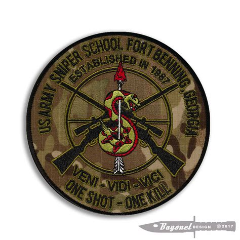 Us Army Sniper School Embroidered Patch 5 Diameter Wax Backing