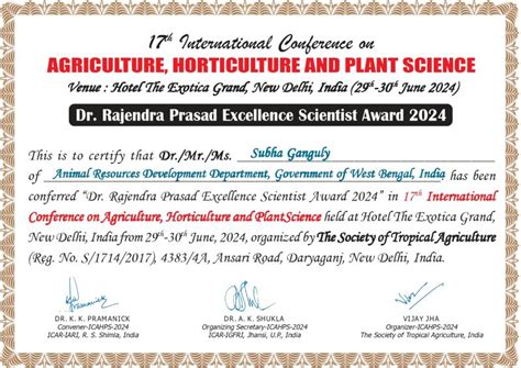 Prof Dr Subha Ganguly On Linkedin Dr Rajendra Parasad Excellence Scientist Award 2024