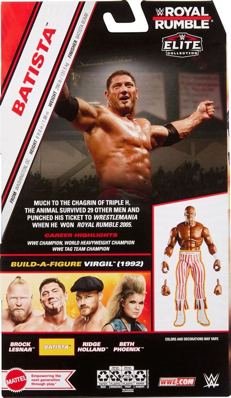Mattel WWE Elite Collection Figura de acción Royal Rumble Batista con