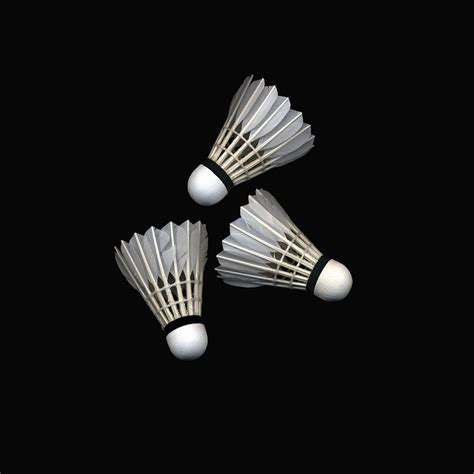 Three Shuttlecocks On Black Background By Siri Stafford